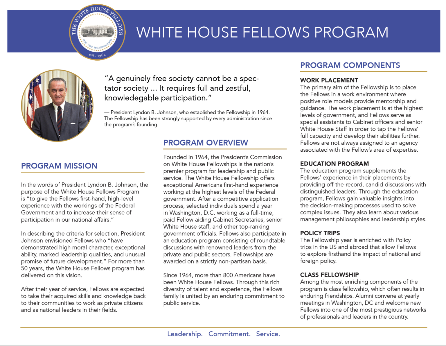 The Program - White House Fellows Foundation and Association